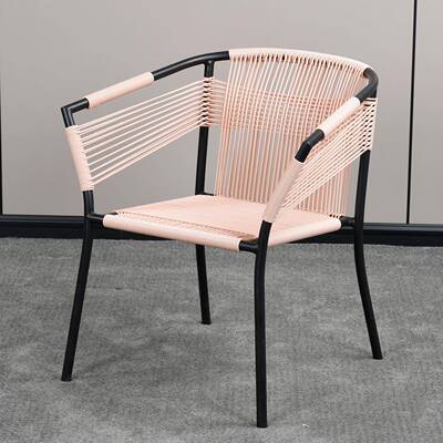 胶藤编户外软硬扶手咖露啡营椅防水防滑双厂织家DX-24014藤椅