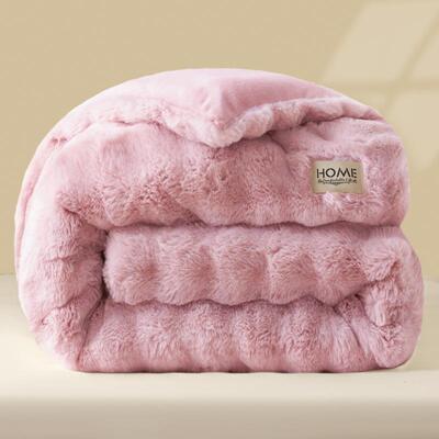 母PLT婴级保芯暖兔毛冬绒被子季冬加厚牛奶绒可裸睡被单人双人被