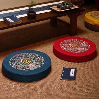 中式蒲香团坐垫打新坐禅修拜佛垫家用磕FS757798头跪拜垫子佛堂烧