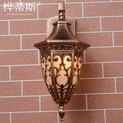 欧式美式防水防锈壁灯客花园户别墅厅阳65121台门口走廊墙铝材外