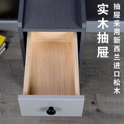 床头柜型迷你柜超窄款实木柜抽屉儿童小子夹缝小床边灰色12615cm