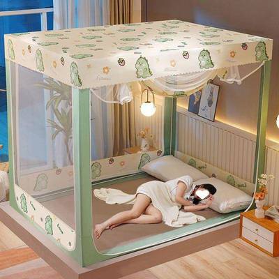 蚊用帐家带DCR支架一体式夏季防蚊拉链公主风双人卧宿舍1大.2室米