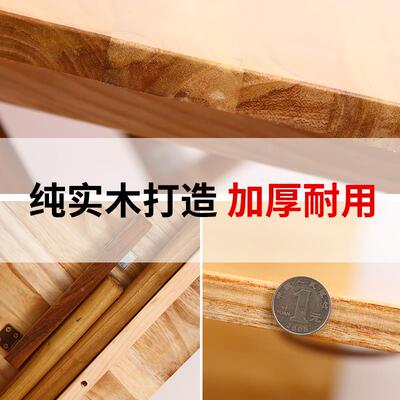 N5折叠木桌木餐桌4F75TT8756加高实正方形可小人桌子吃饭矮腿桌家