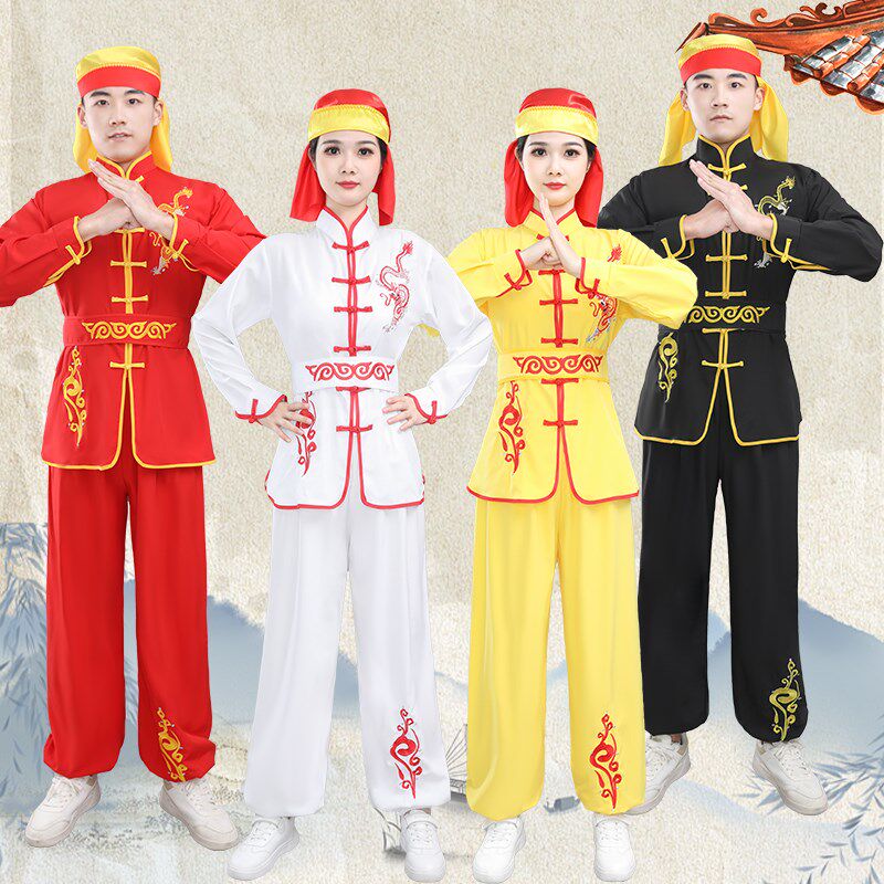 武术表演服成人男女生锣鼓秧歌打A鼓服龙灯服民族腰鼓舞龙舞狮服