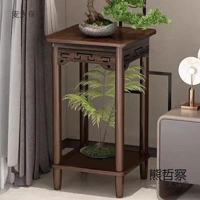 实木客花架子盆栽室内落地式厅小阳台花太托架73展示新中式盆摆麦
