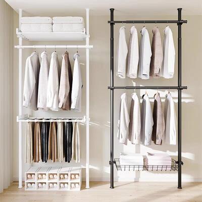 新加品天立地置衣AL67M679放架加粗厚落地衣帽顶间置物架组装衣柜