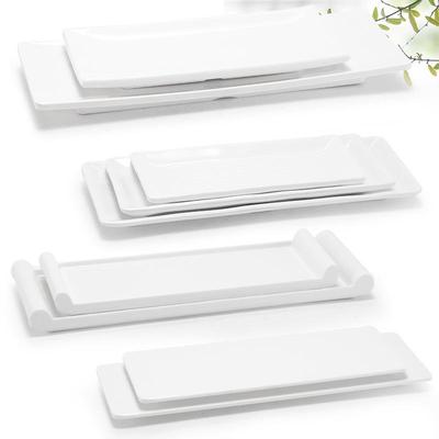 密胺长条盘子21340白仿瓷塑料创长方形意平盘寿司子凉菜盘盘碟子商色用