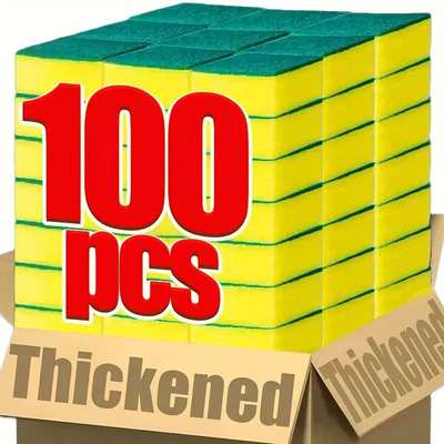 Magic Cleaning Sponges Bright Yellow Non Abrasive