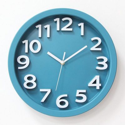 简约现代挂钟客厅客厅钟表时钟大数字33cm挂表静音太阳创意免打孔