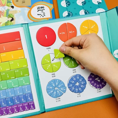 磁性分数盘教具磁吸演示器小学三年级数学分子分母认知加减运算cc