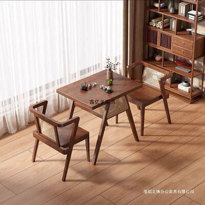 实桌木阳台桌三件套椅组LFJ合休闲椅一桌两椅子喝茶小椅简约长方