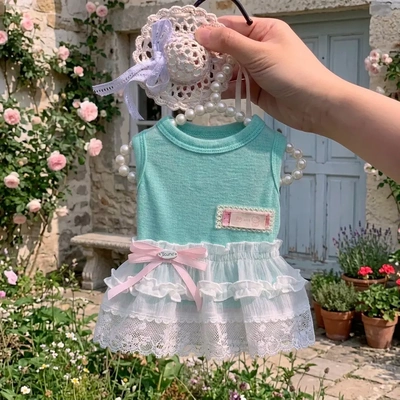 春夏清新宠物裙子蝴蝶结宠物狗狗猫咪透气蓬蓬裙马尔济斯西施比熊