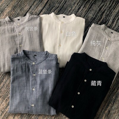 婴儿棉 柔软舒服 气质文艺感双层棉纱 情侣白衬衫 棉质.衬衫情侣