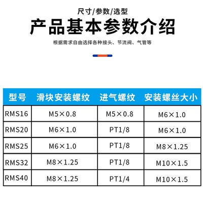 RMT导杆滑台无杆气缸CY1S10 16 20 25 32 40-100/200/300/400/500