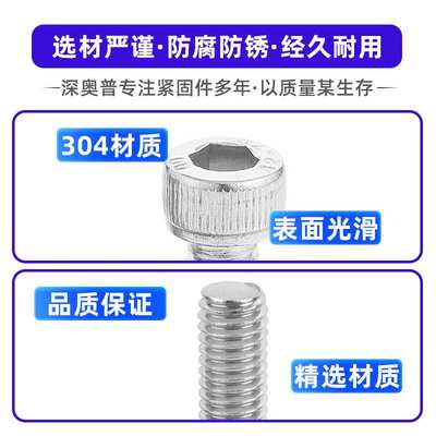520pcs 外贸套装304不锈钢圆柱头内六角螺丝杯头螺钉组合M3/M5/M6