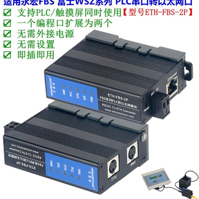 ETH-FBS-2P适用永宏FBS富士WSZ系列PLC串口转乙太网口扩展模块