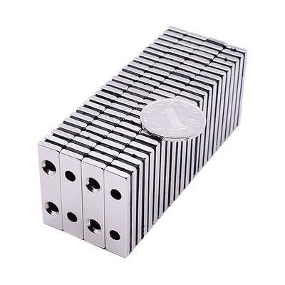 永久性磁铁条钕铁硼强磁强力磁铁长条形吸铁石贴片40X10X3带孔4mm