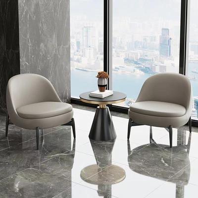 轻奢单人沙发椅售楼处洽谈桌椅组合现代商务休闲接待会客谈判沙发