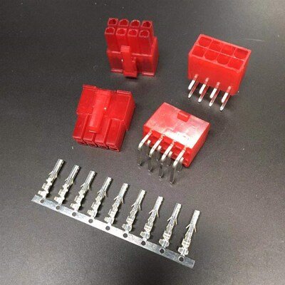 红色 5557/5569汽车连接器 间距4.2MM 双排公头弯针 端子2*4P~24P