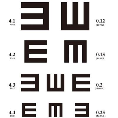 VLEN HK-95 标准对数视力表贴纸26*78cm 视力标识贴