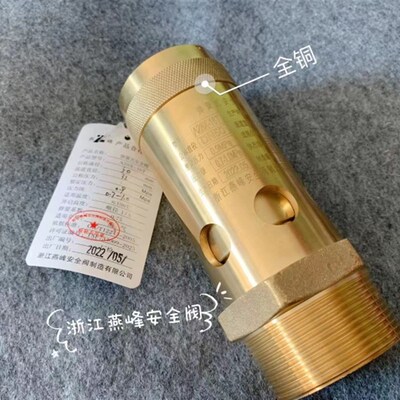 浙江燕峰A28X-16T A28X-25T 弹簧式丝扣安全阀全铜空压机泄压阀