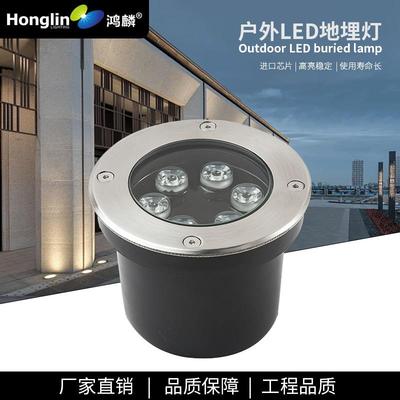 防水LED圆形地埋灯单色RGB走廊园林绿化广场3W6W9W12W18W24W36W