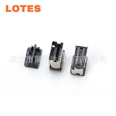LOTES ASASS008 SFF-8654 4X直立型母座 SlimSAS 38PIN 180度