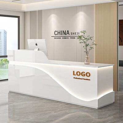 SJN公司前台接待柜台迎宾现代酒店简约服务台吧台收银台