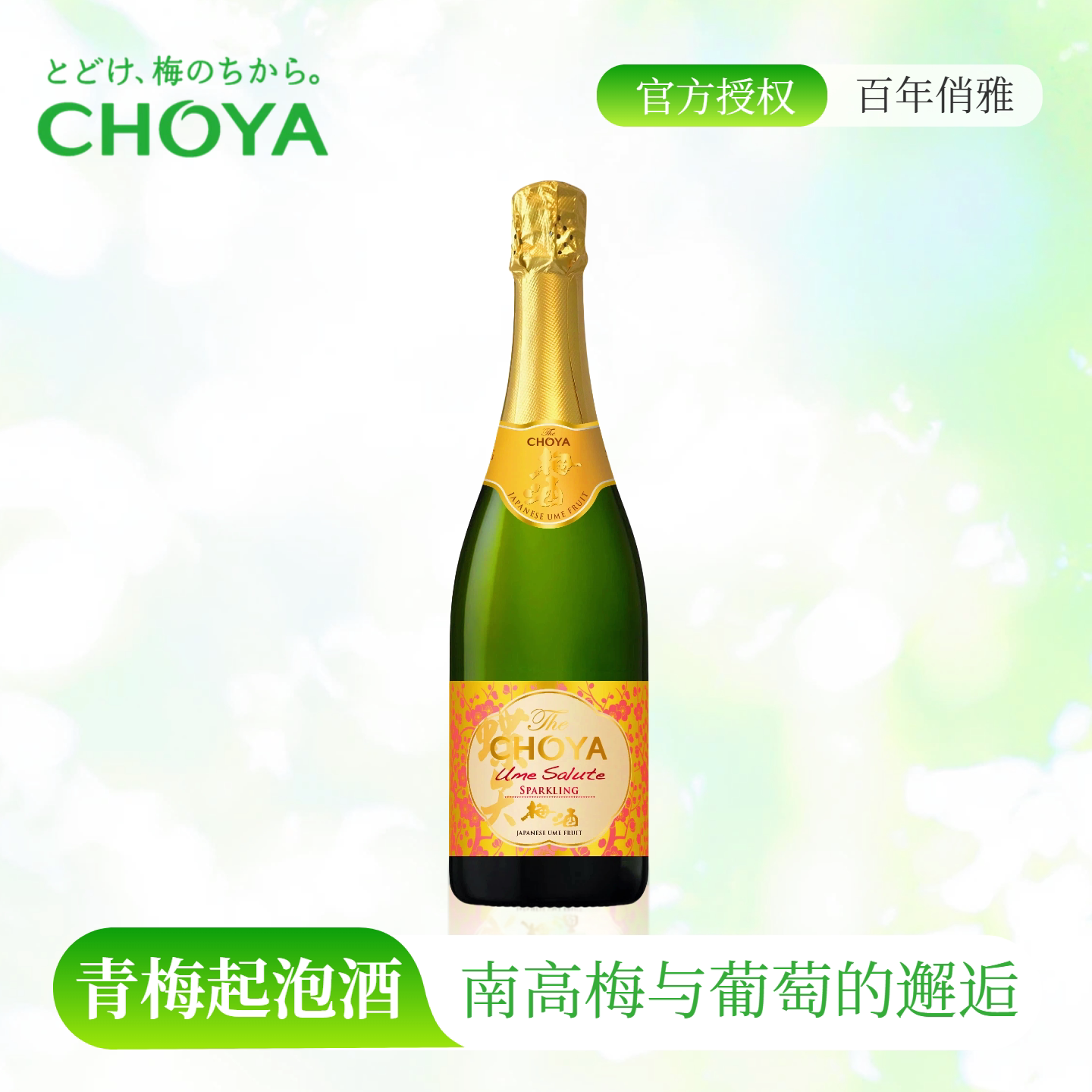 CHOYA蝶矢青梅葡萄酒750ml德国进口低度气泡酒女士微醺果酒