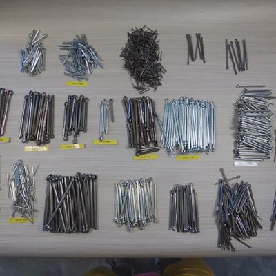 Lot Pins Steel Partially Zinc Plated  Various Sizes