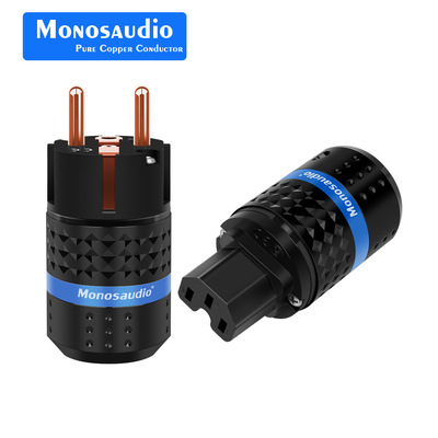 MonosaudioE102/F10299.998%纯铜Schuko电源插头连接器IEC母插头
