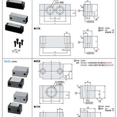 模具配件MISUMI开闭器MLK-80米思米磁力磁铁锁模扣MLK-200MLKC-40