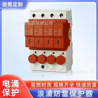飞纳得ERT40-T2-320/4P浪涌保护器4P防雷器3P电涌保护器