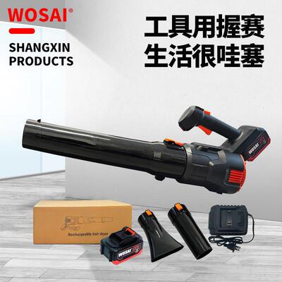 Wosai简易装配便携式无绳花园清洁超级功率20V刷充电式鼓风机