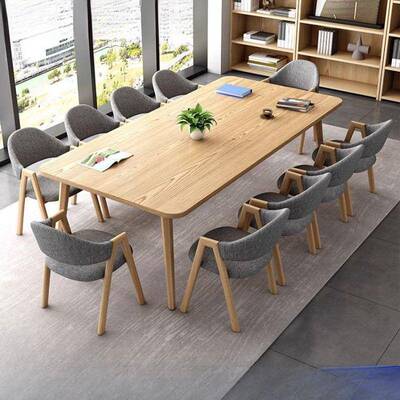 Mlo会议桌长桌简约桌子小型会议室长条图书馆培训长方形桌椅组合