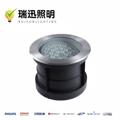 6W9W12W24W36W户外防水LED外部可调角度地埋灯广场公园圆形埋地灯