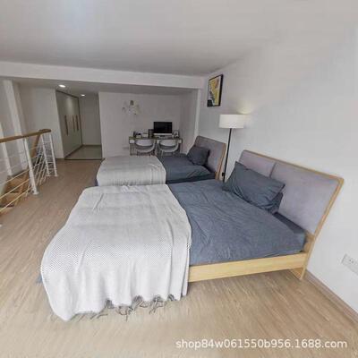 皇庭公寓民宿标间全套设计写字台椅子床垫宾馆家具酒店套房家具