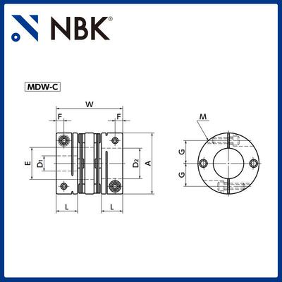 NB合K MMAGA-102DW3C零背隙膜-片联轴器 夹持型铝金连轴器 厂家6