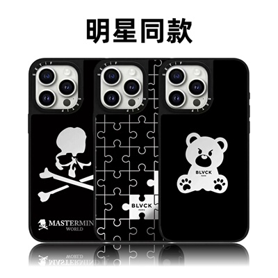 联名BLVCK磁吸16Pro适用iPhone17promax苹果15plus手机壳12镜面13潮壳14防摔个性华强北平替男女款