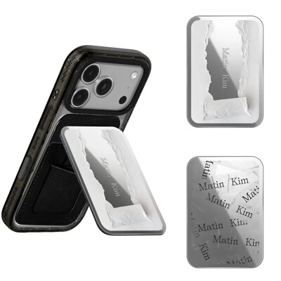 第二弹Matin Kim牛仔简约英文磁吸支架指环卡包便携折叠苹果通用