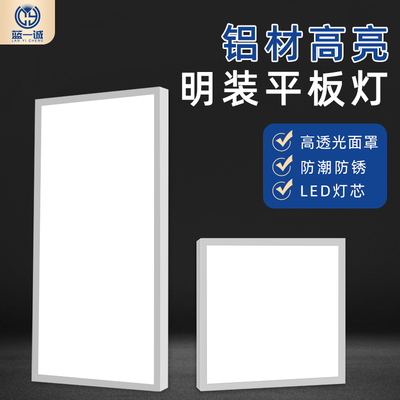 厨房吸顶灯30x60明装平板灯300*300*600石膏水泥顶过道led面板灯