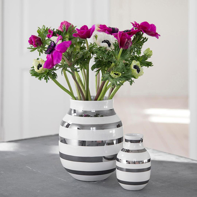 丹麦aher手工陶瓷花瓶风简约手绘插花器陶艺摆件客厅装饰小