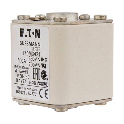 170M3421伊顿巴斯曼熔断器690VAC500A200KA分断力全范围GR熔断器