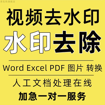 视频去水印字幕PDF无痕修改字体颜色P图抠图转word拆Excel解密PPT