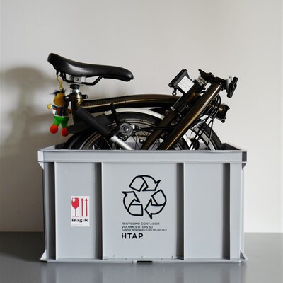 HAP大容户搬运箱循环限定量外露营收纳可配木板滑轮车灰