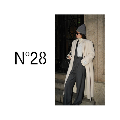 【雯雯推荐】N°28设计师毛呢外套时尚复古长款女士8351D562