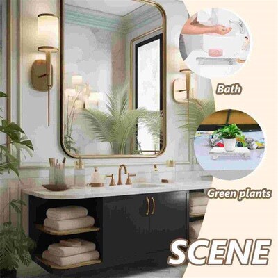 Wooden Bath Tray Pedestal Stand for Soap Towel Planter