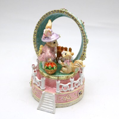 锡金属欧式宫廷风兔子花园摆件柜台摆设品摆饰家居摆设品