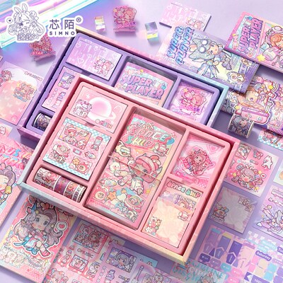 芯陌绵绵TN手账礼盒套装新款高颜值可爱卡通手帐本儿童生日礼物礼