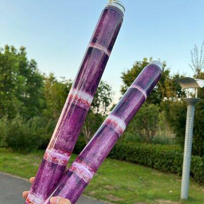 网红蔗竹品节饮料 650ml果YRC细长马蹄汁 紫色带盖甘食级塑料
